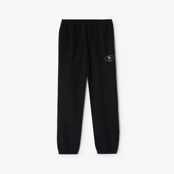 Burberry Knight Stamp Cotton Jogging Pants - Black