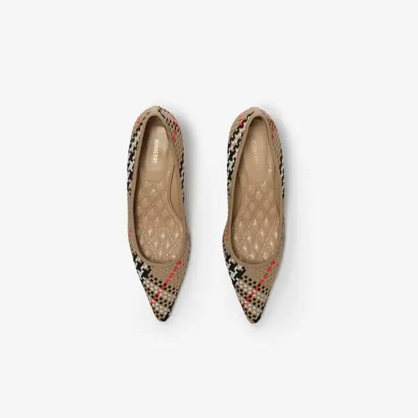 Burberry Check Dame Pumps - Sand