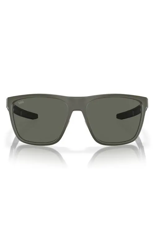 COSTA DEL MAR 57mm Square Sunglasses - Matte Olive/ Gray 580g