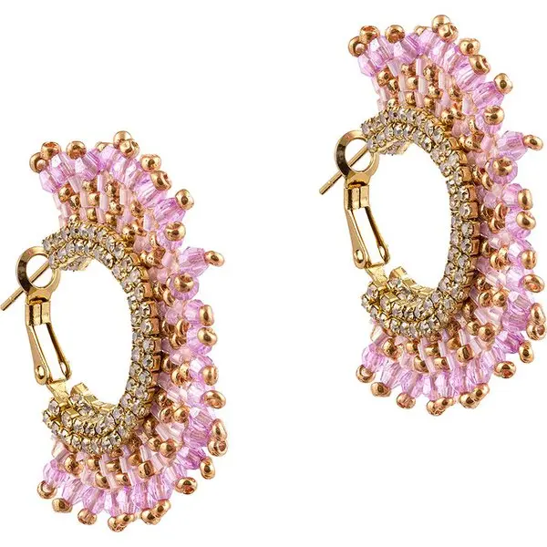 Deepa Gurnani Sierra Hoop Earrings - Lavender