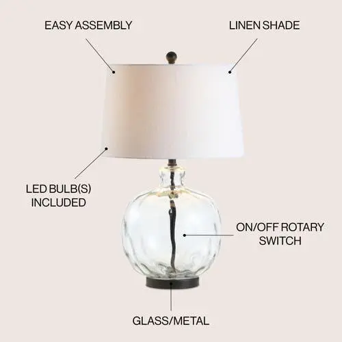 JONATHAN Y Rae 26.5" Glass/metal Led Table Lamp
