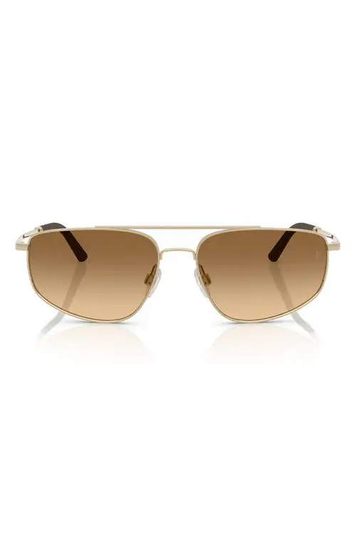 Oliver Spencer 59mm Pilot Sunglasses - Brushed Gold/ Amber Gradient