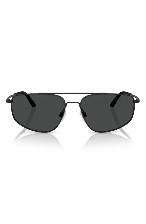 Oliver Spencer 59mm Pilot Sunglasses - Matte Black/ Dark Slate