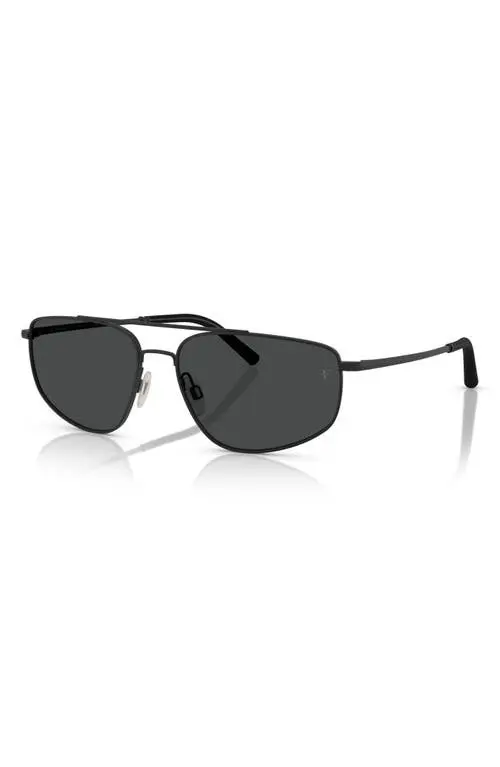 Oliver Spencer 59mm Pilot Sunglasses - Matte Black/ Dark Slate