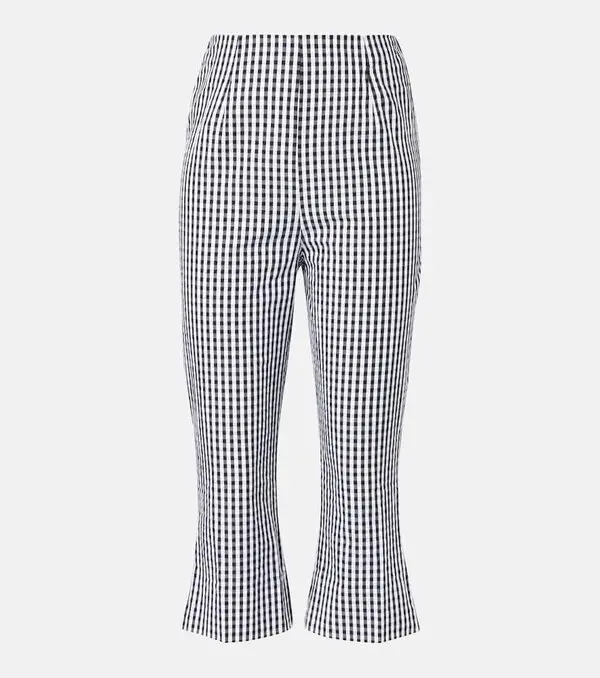 Faithfull The Brand Gingham Cotton Poplin Capri Pants - Black