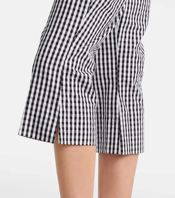 Faithfull The Brand Gingham Cotton Poplin Capri Pants - Black