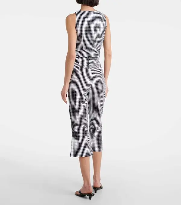 Faithfull The Brand Gingham Cotton Poplin Capri Pants - Black