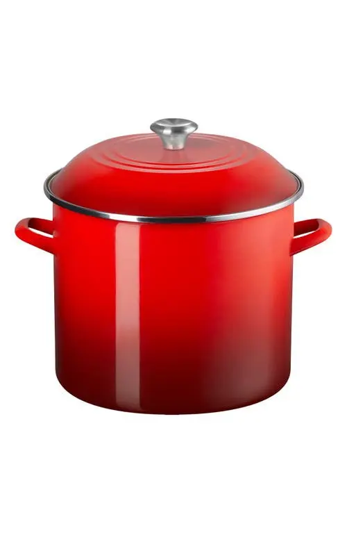 LE CREUSET 16-quart Enameled Stainless Steel Stock Pot - Cerise