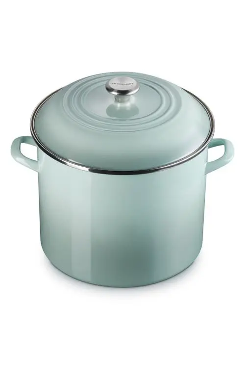LE CREUSET 16-quart Enameled Stainless Steel Stock Pot - Sea Salt