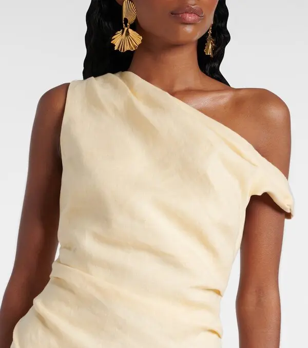 SIR. Iris One-shoulder Linen Minidress