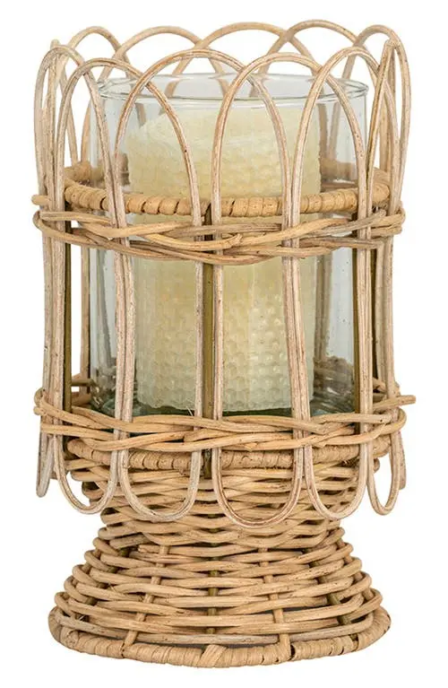 JULISKA Provence Rattan 8.5-inch Hurricane - Natural/ Whitewash