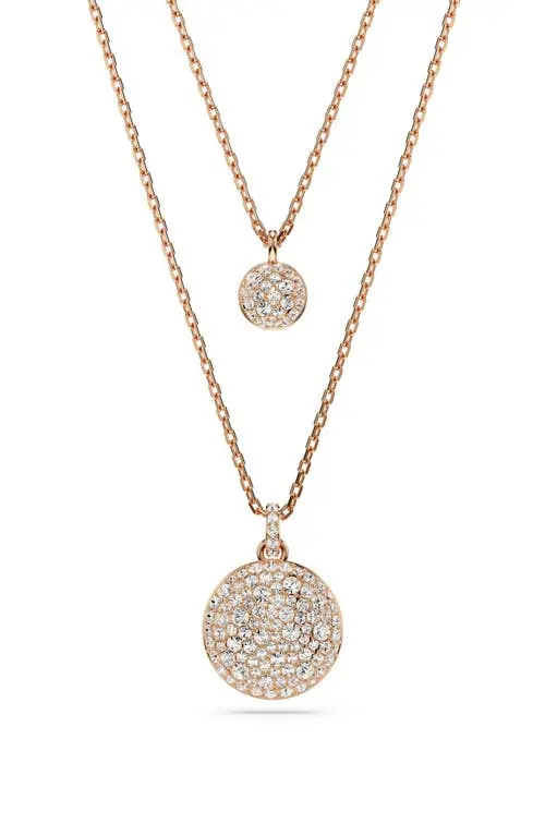 SWAROVSKI Sublima Crystal Pendant Layered Necklace - White/ Silver