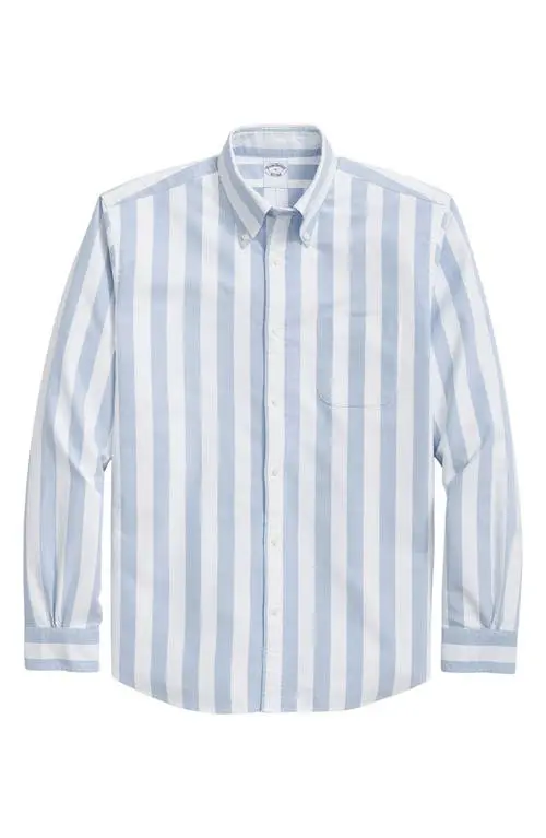 Brooks Brothers Friday Regular Fit Regatta Stripe Cotton Button-down Oxford Shirt - Blue