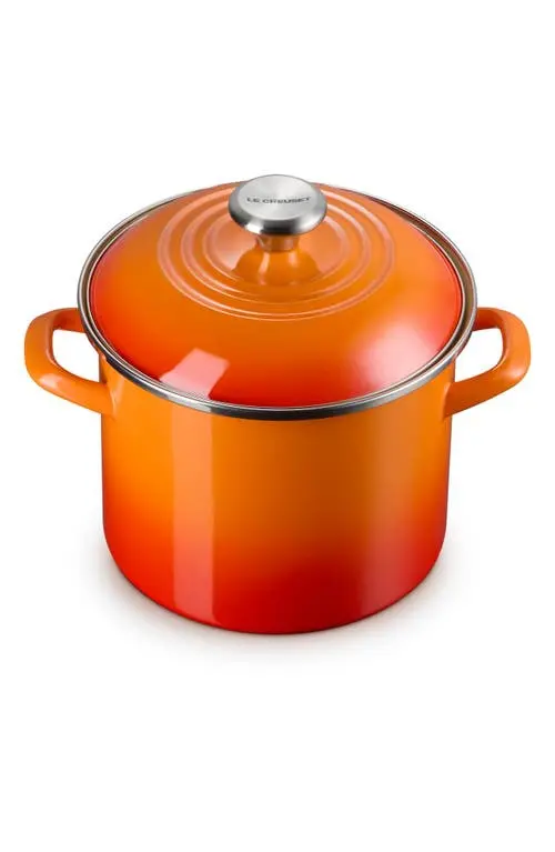 LE CREUSET 6-quart Enameled Stainless Steel Stock Pot - Flame