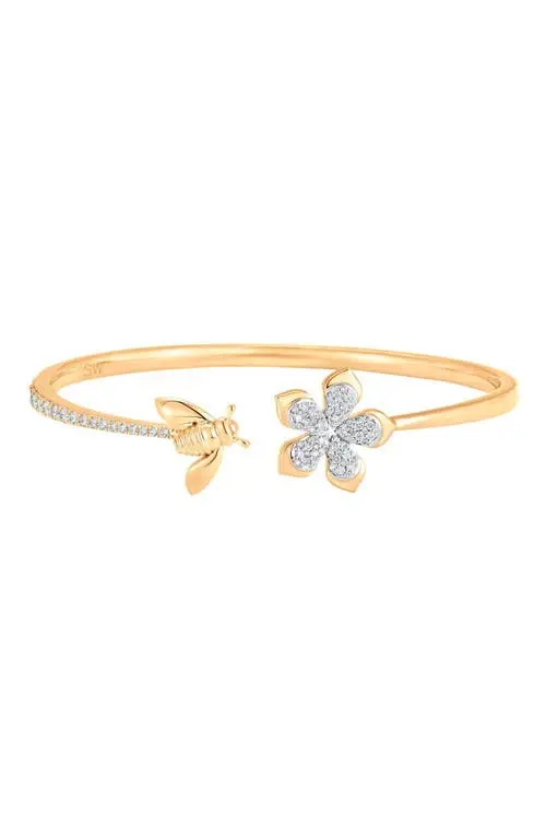 Sara Weinstock Queen Bee Flower Diamond Cuff Bracelet - Yellow Gold/ Diamond