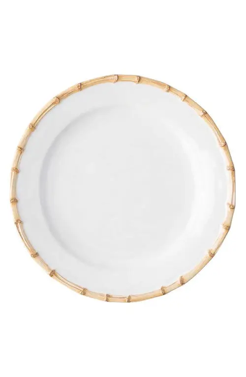 JULISKA Bamboo Ceramic Charger Plate - Whitewash/ Bamboo Natural