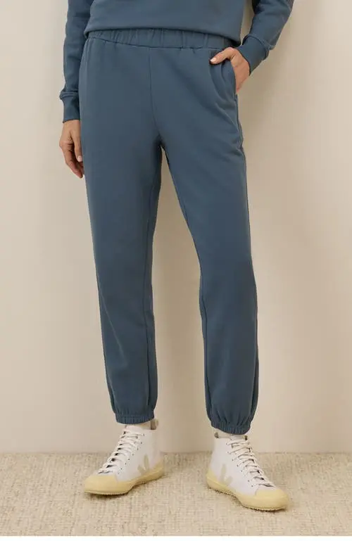 PACT Organic Brushed Fleece Sweatpants - Slate Blue