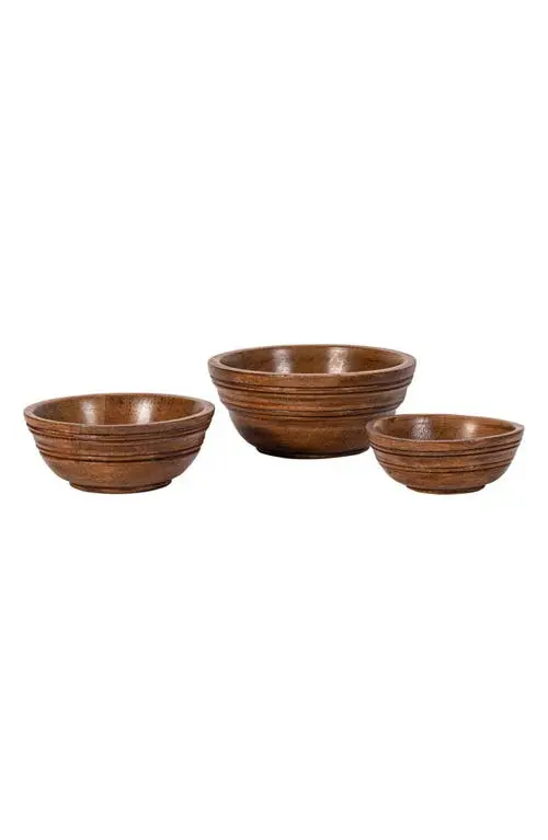 JULISKA Bilbao Wood Set Of 3 Nesting Bowls - Brown