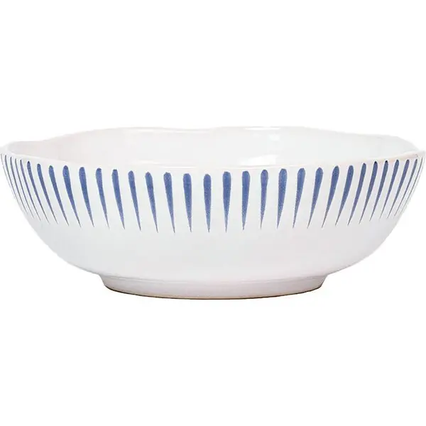JULISKA Sitio Stripe Coupé Bowl - Whitewash/ Delft Blue