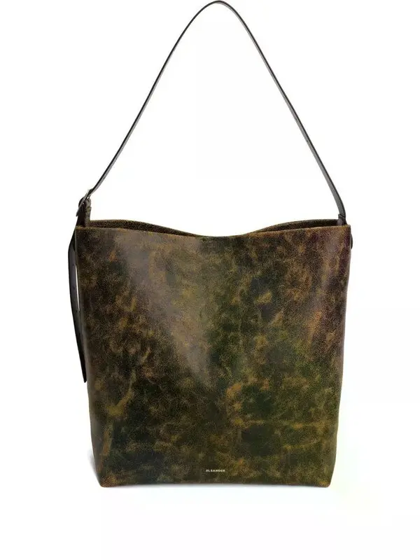 JIL SANDER Leather Shoulder Bag - Black