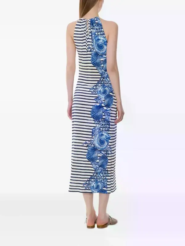 Alberta Ferretti Striped Sleeveless Dress