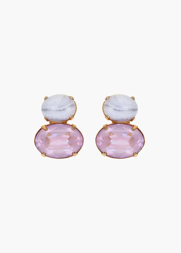 JENNIFER BEHR Yvette Stone Earrings - Agate