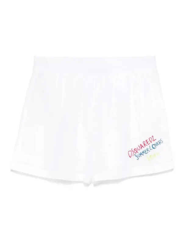 Dsquared2 Logo-embroidered Shorts - White