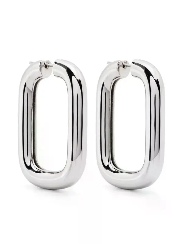 JIL SANDER Sculpted Hoop Earrings - Silver