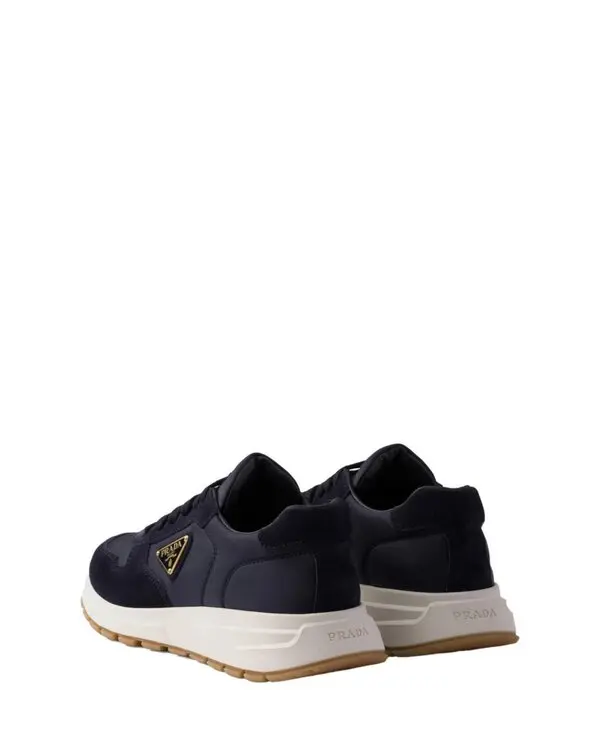 Prada Prax 01 Re-nylon And Suede Sneakers - Blue
