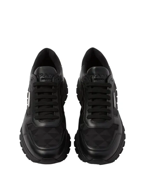 Prada Leather And Re-nylon Sneakers