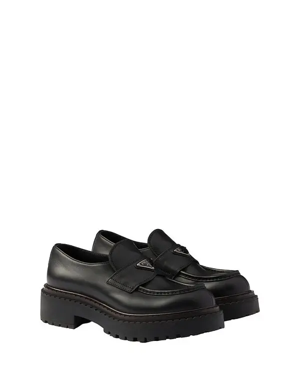 Prada Leather Loafers - Black