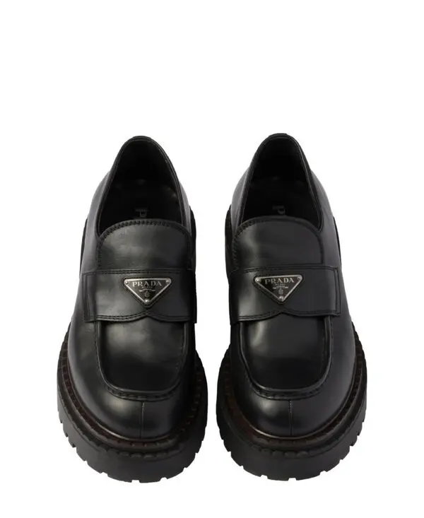 Prada Leather Loafers - Black