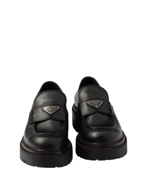 Prada Leather Loafers - Black