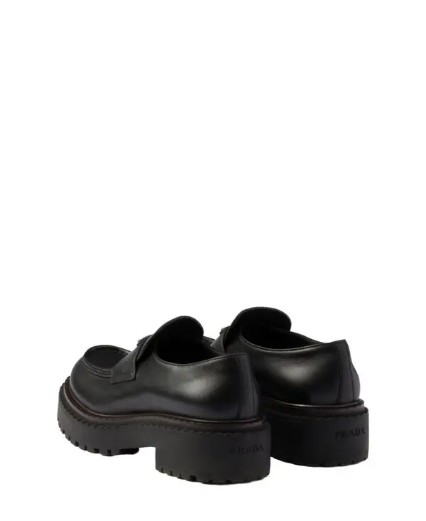 Prada Leather Loafers - Black