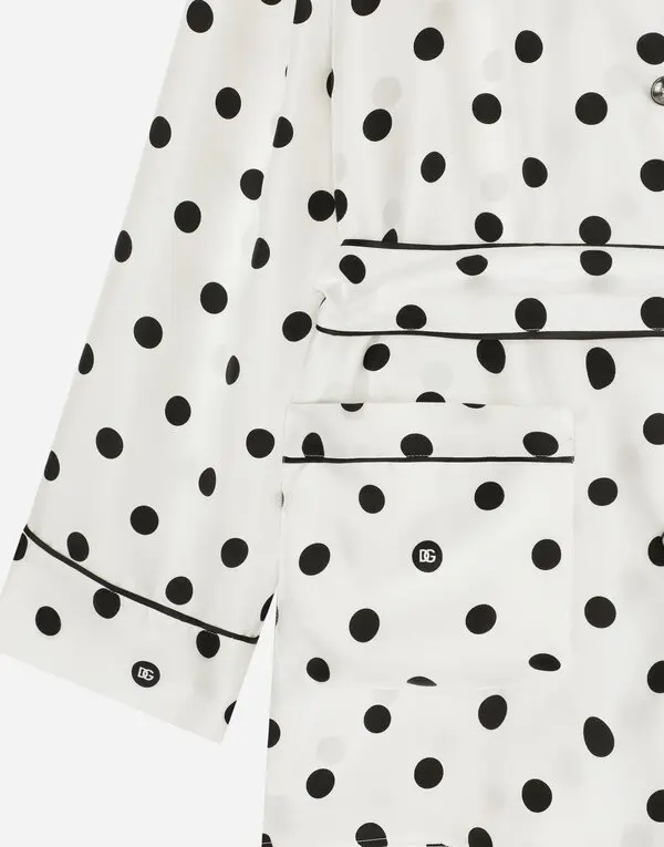 Dolce & Gabbana Polka-dot Silk Pajama Shirt - Print