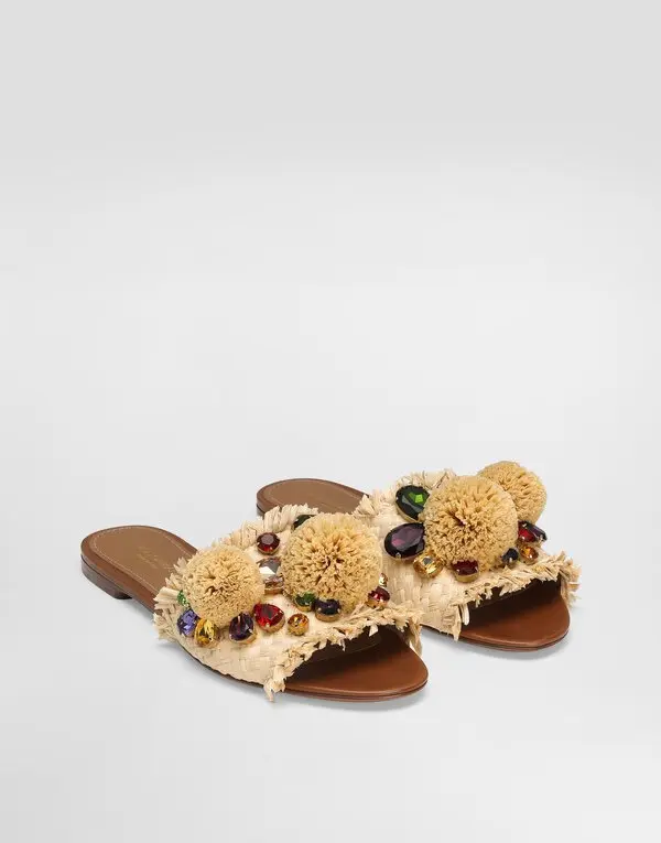 Dolce & Gabbana Braided Slipper With Fringe
