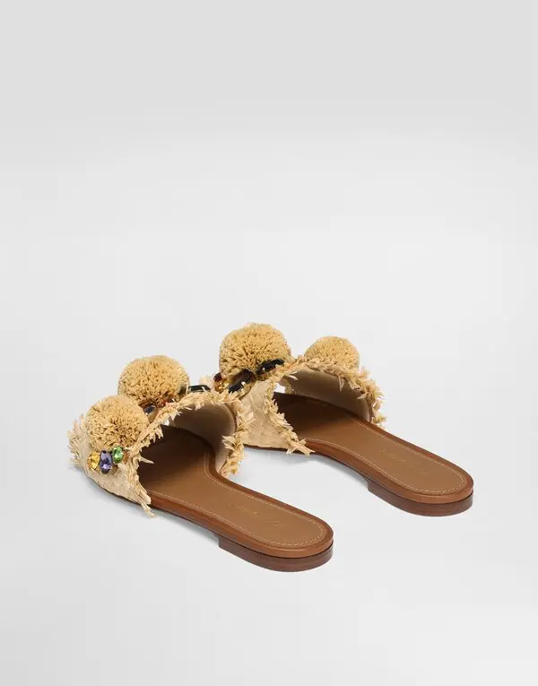 Dolce & Gabbana Braided Slipper With Fringe