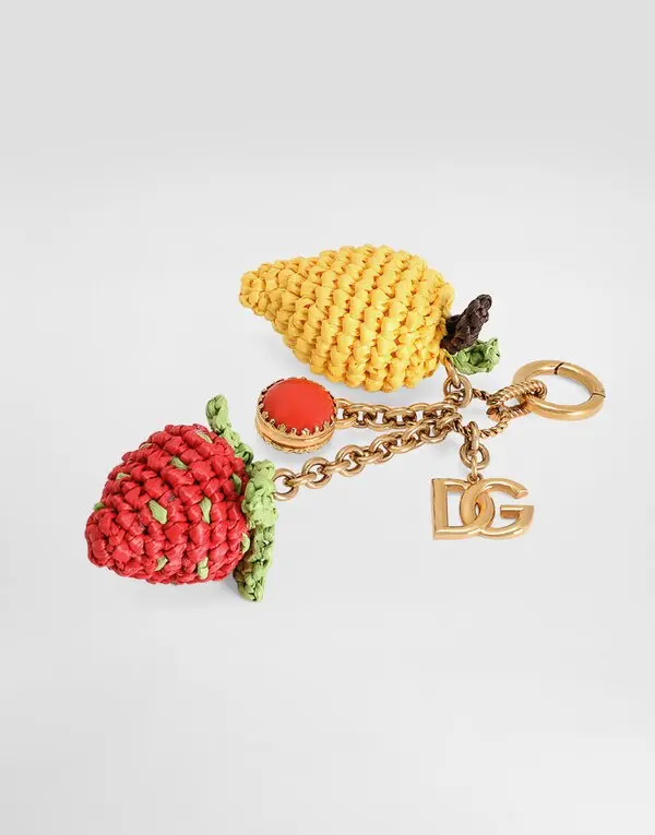 Dolce & Gabbana Metal And Raffia Keychain