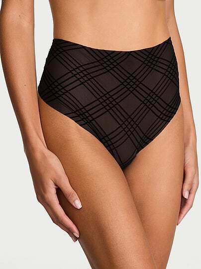 Victoria's Secret No-show Leopard Lace High-waist Thong Panty - Print