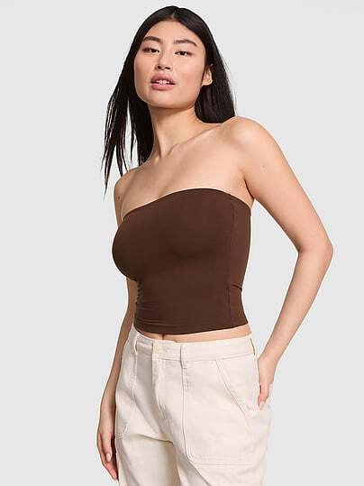 Pink Base Stretch™ Tube Top - Brown