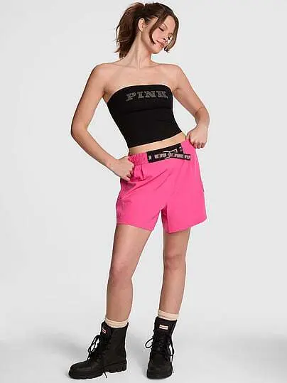 Pink Tech Woven Hike Shorts - Pink
