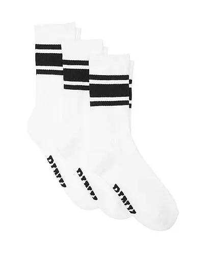 Pink 3-pack Crew Socks