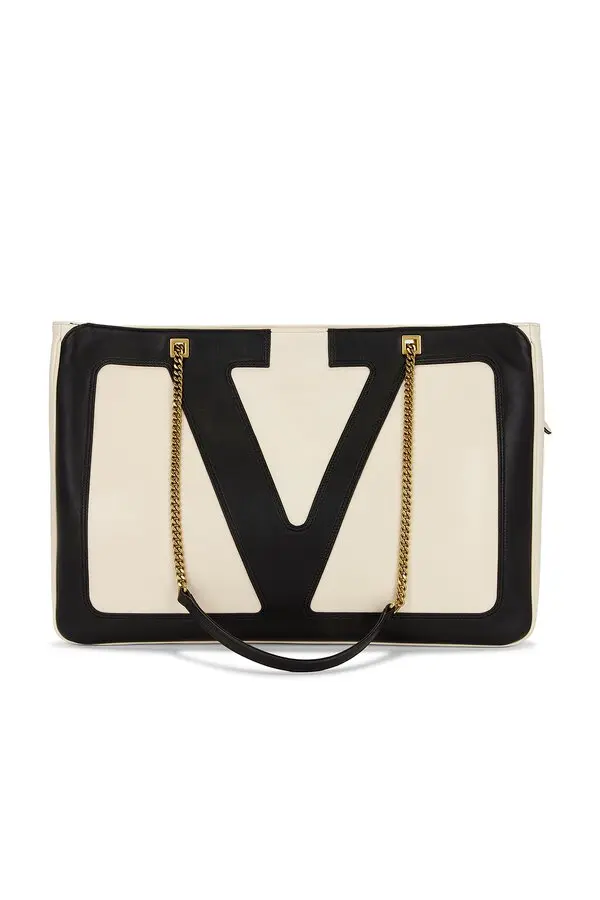 Valentino Garavani Large Tote Bag - Butter White & Nero