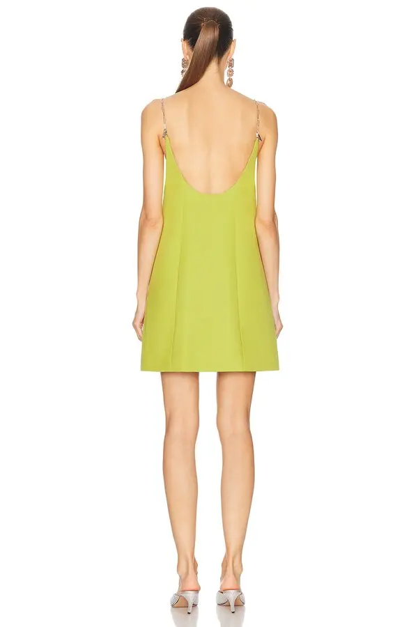 AREA Crystal Embellished Bow Mini Dress