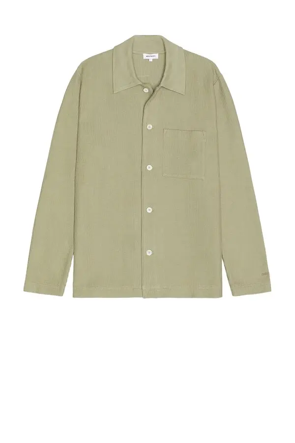 Norse Projects Jorn Double Face Shirt In Sage
