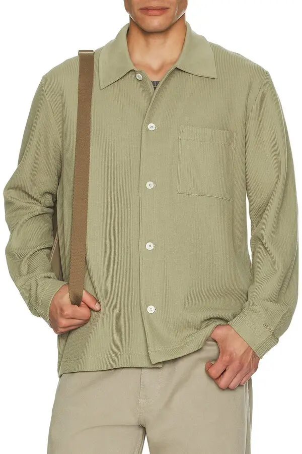 Norse Projects Jorn Double Face Shirt In Sage