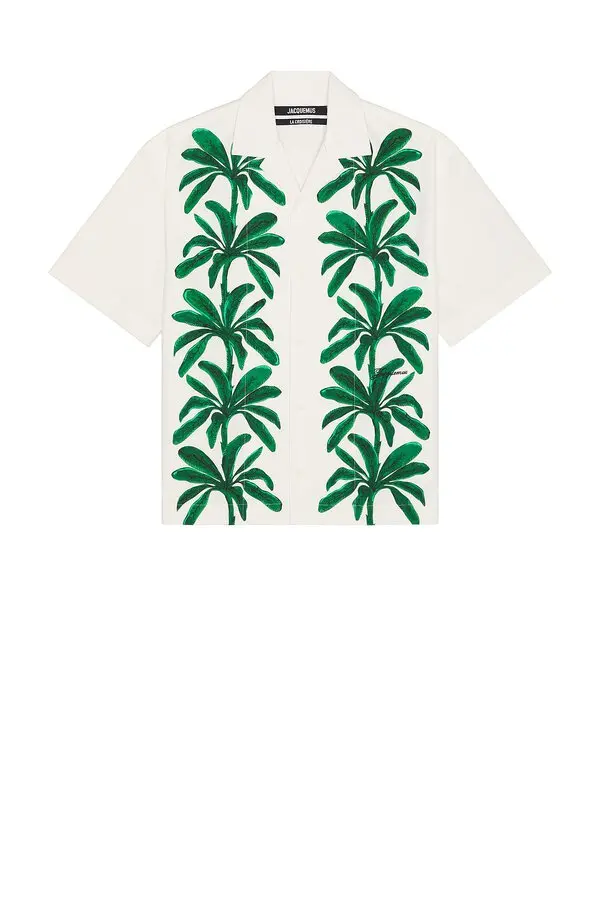 Jacquemus La Chemise Jean - Print Painted Palm Trees