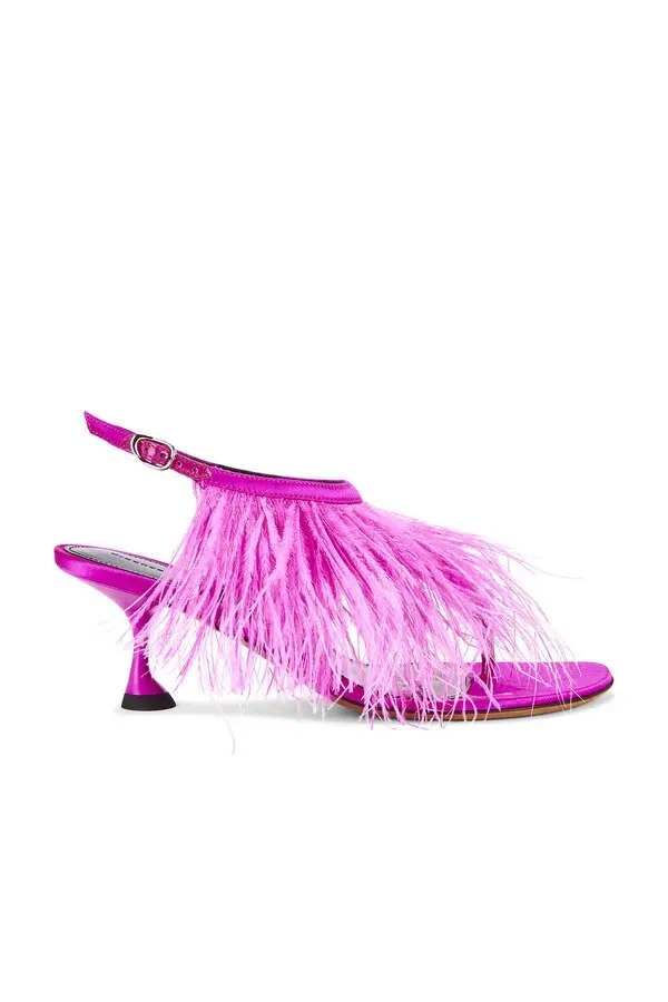 Proenza Schouler Tee Thong Feather Sandal - Fuchsia