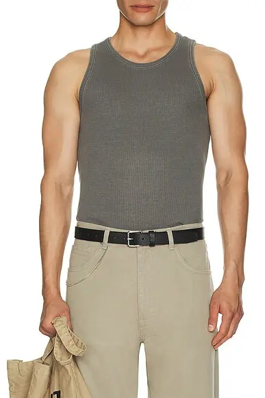 AGOLDE Viggo Ribbed Jersey Tank - Pewter