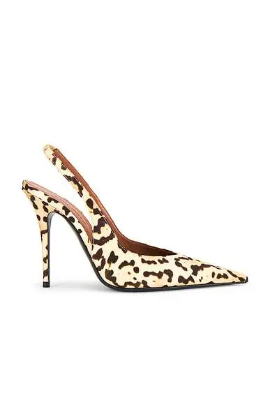Amina Muaddi Anok 105 Printed Slingback Pumps - Leopard